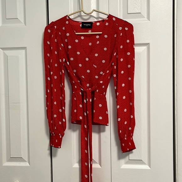 The Kooples | Tops | The Kooples Red And White Polka Dot Blouse | Poshmark